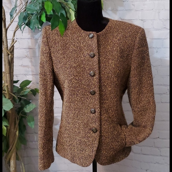 Rena Rowan | Jackets & Coats | Rena Rowan Wool Blend Tweed Jacket | Poshmark